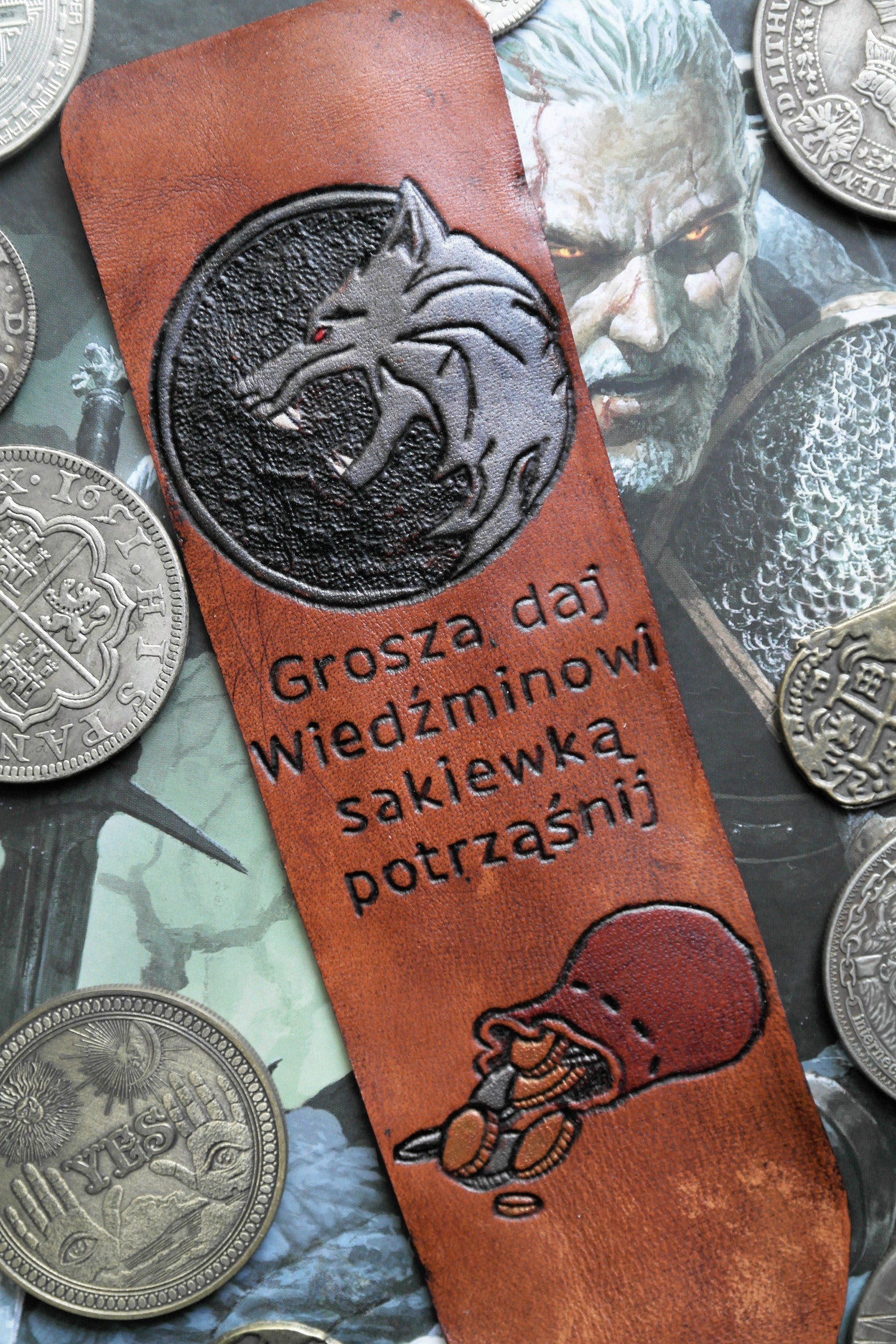 Coin for Witcher Leather Bookmark - Etsy