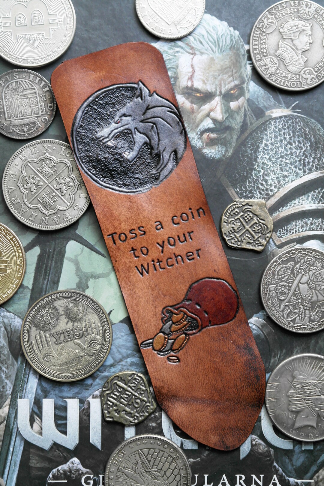 Coin for Witcher, Leather Bookmark - Etsy