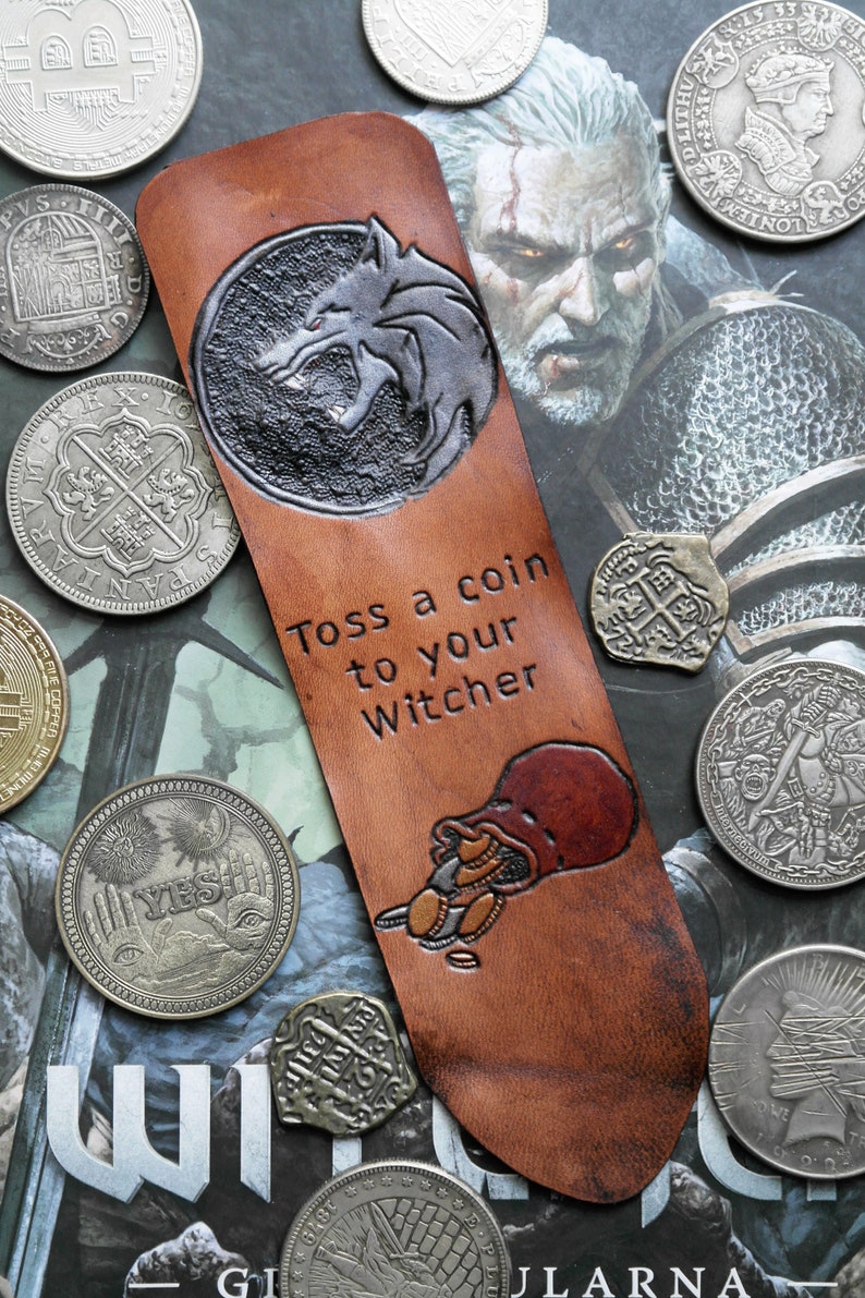 Coin for Witcher Leather Bookmark - Etsy