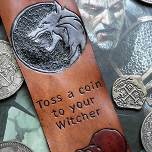 Coin for Witcher, Leather Bookmark - Etsy