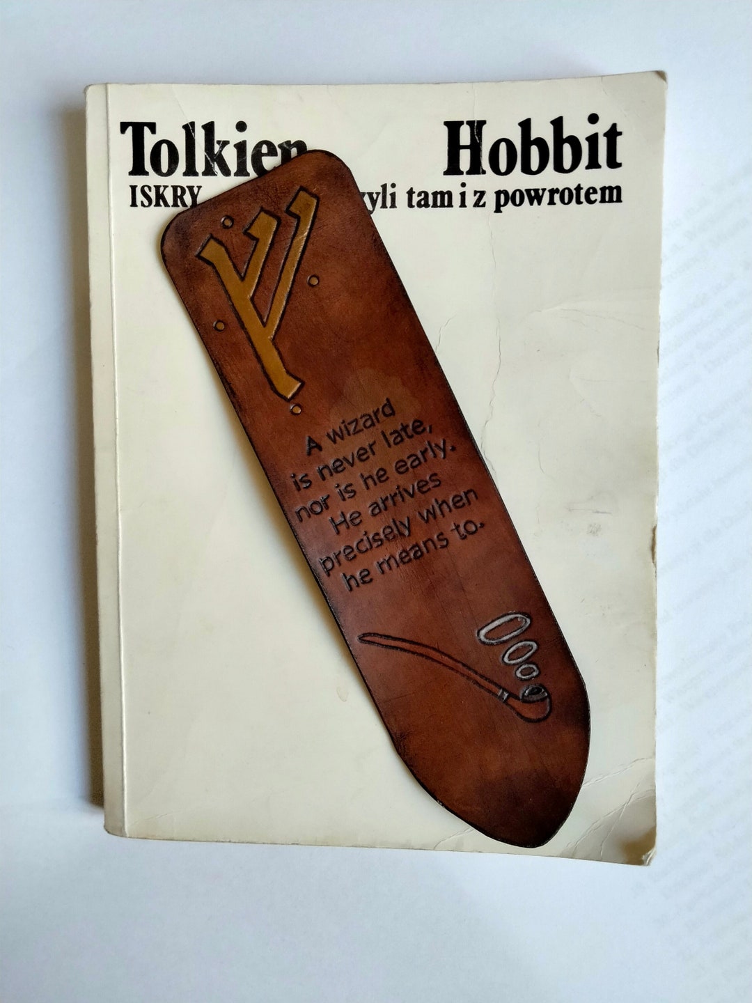 Grey Wizard Leather Bookmark - Etsy