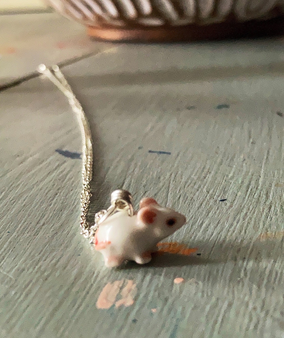 Tiny White Mouse / Rat Ceramic Necklace, Pets, Rat, Mice Geek - Etsy
