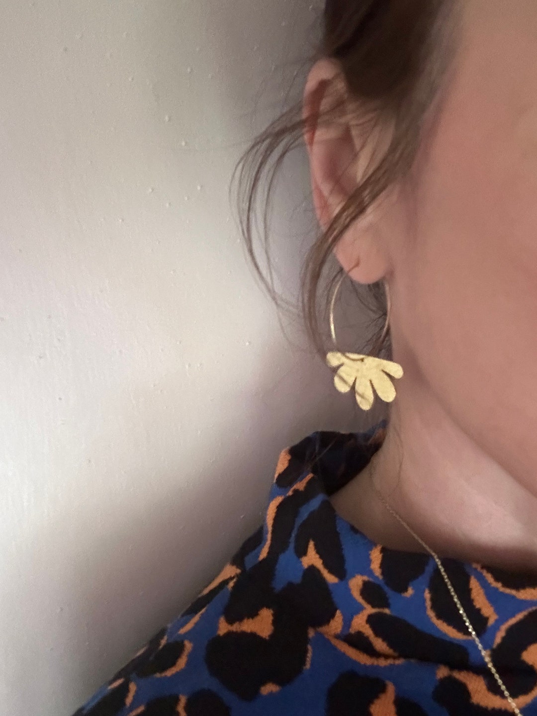 Hammered Half Daisy Flower Hoops - Etsy