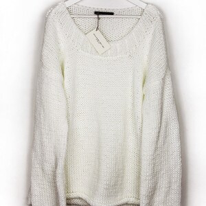 Oversized White Sweater, Big Chunky Sweater, Loose Sweater, Oversized ...