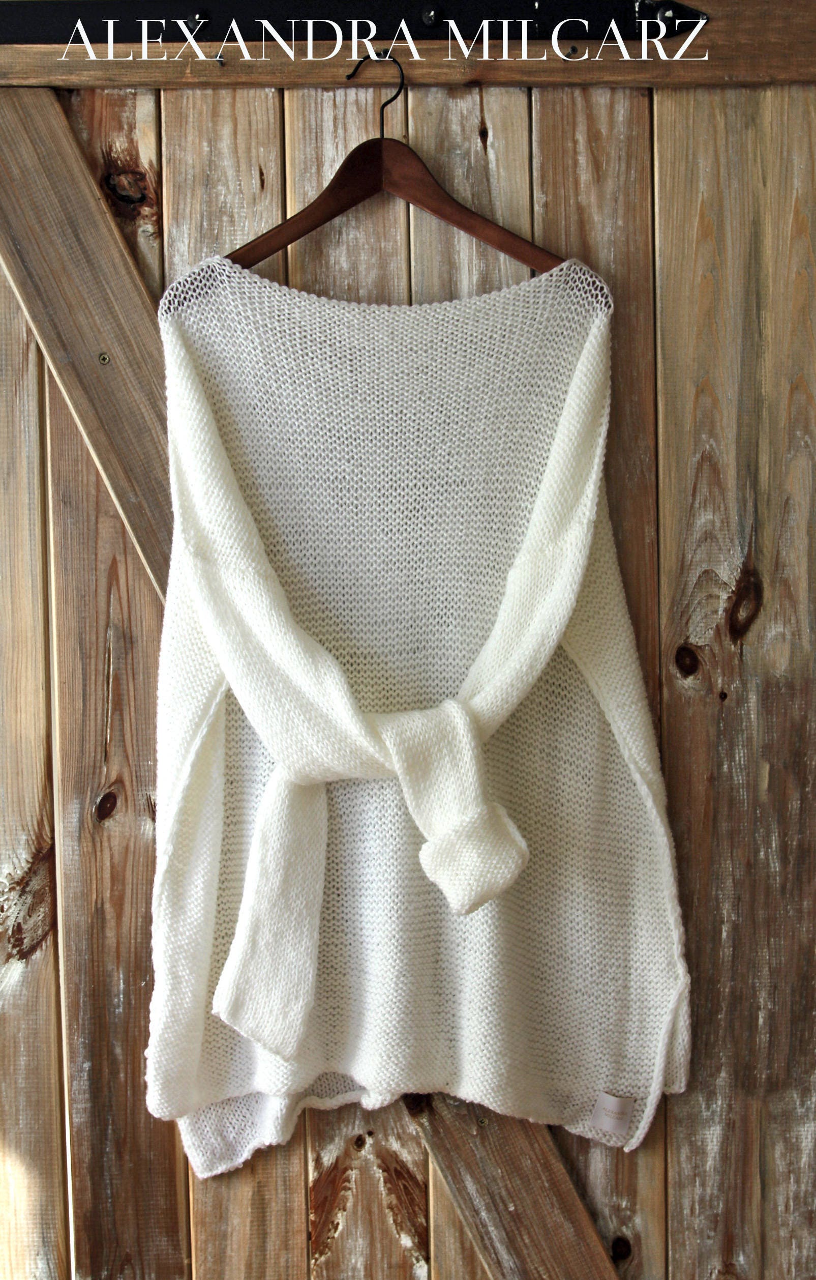 Big Slouch Sweater Oversized White Sweater Oversized - Etsy