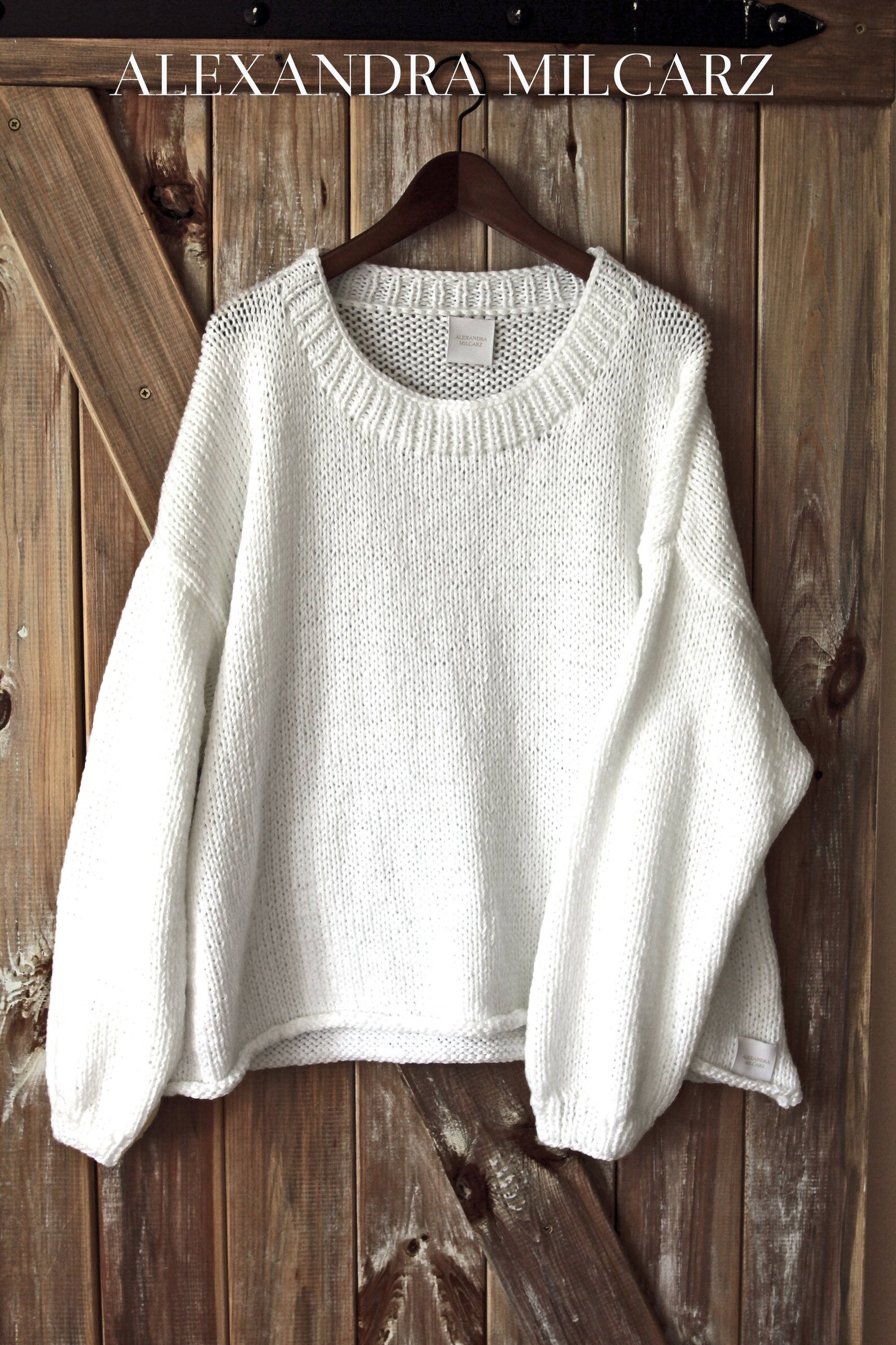 Oversized White Sweater Big Chunky Sweater Loose Sweater - Etsy