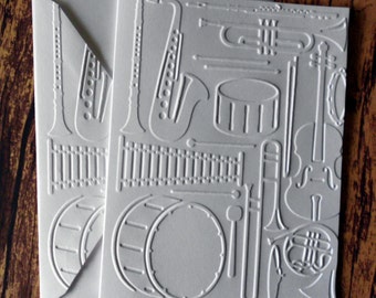 Music Note Cards Set of 5 Music Greeting Cards Blank Note | Etsy