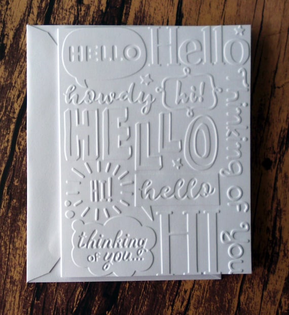Hello Cards Set of 5 Embossed Thinking of You Greeting | Etsy