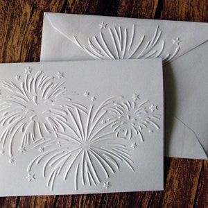 Embossed Fireworks Cards, Set of 5, 4th of July Cards, Blank ...