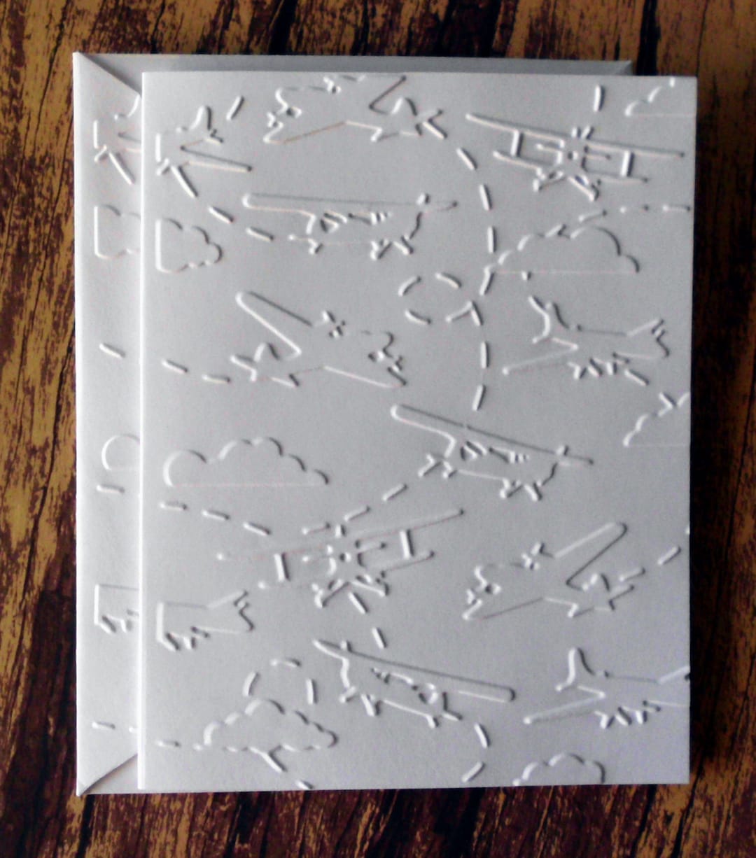 Airplane Cards, Set of 5, Fighter Jet Cards, Embossed Note Cards ...