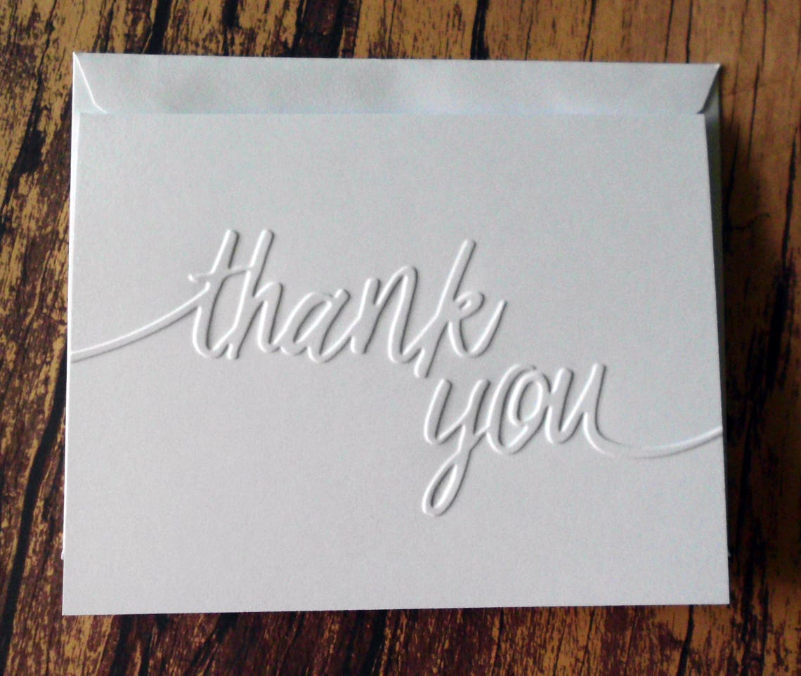 Thank You Cards, Set of 5, Embossed Thank You Greeting Cards ...