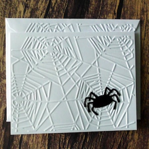 Spider Web Cards, Set of 5, Embossed Halloween Cards, Note Cards ...