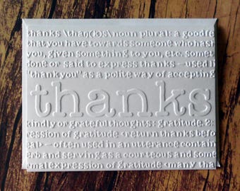 Embossed Thank You Cards Set of 6 - Etsy