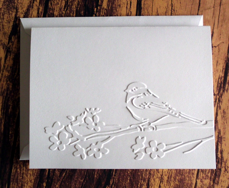 Bird Cards Set of 5 Embossed Bird Note Cards Gift for Bird - Etsy