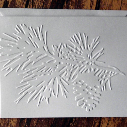 Pine Branch Card Set . Watercolor Pine Cones Note Cards . - Etsy