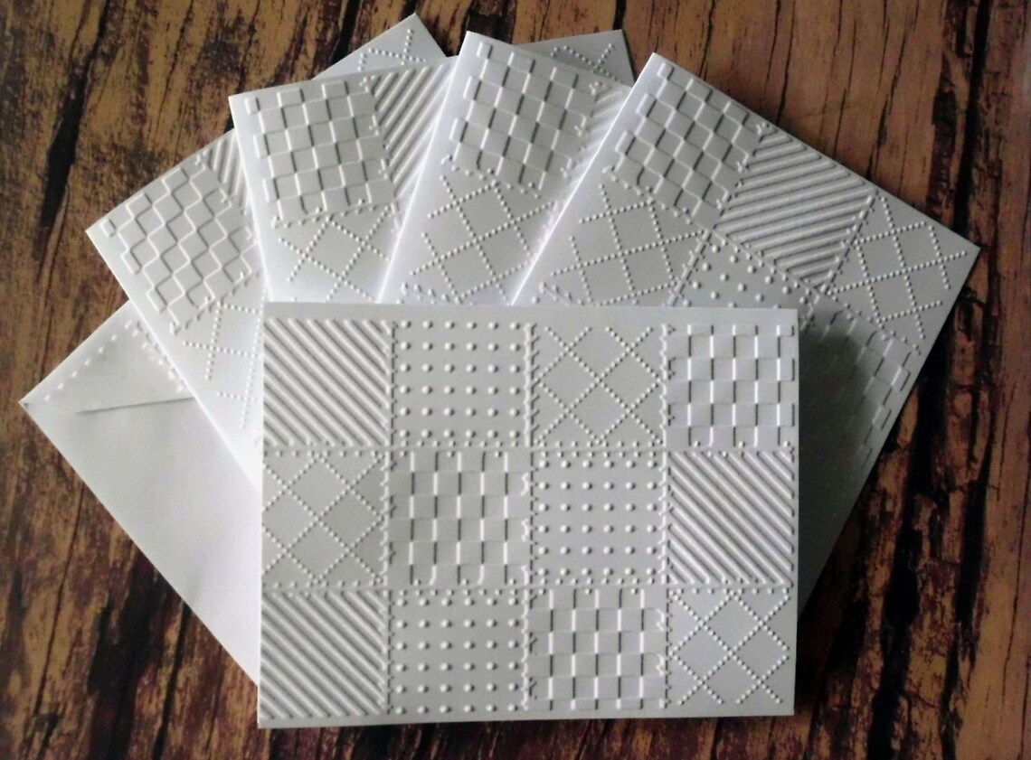 Embossed Quilt Cards, Set of 5, Blank Quilt Greeting Cards, Gift for ...