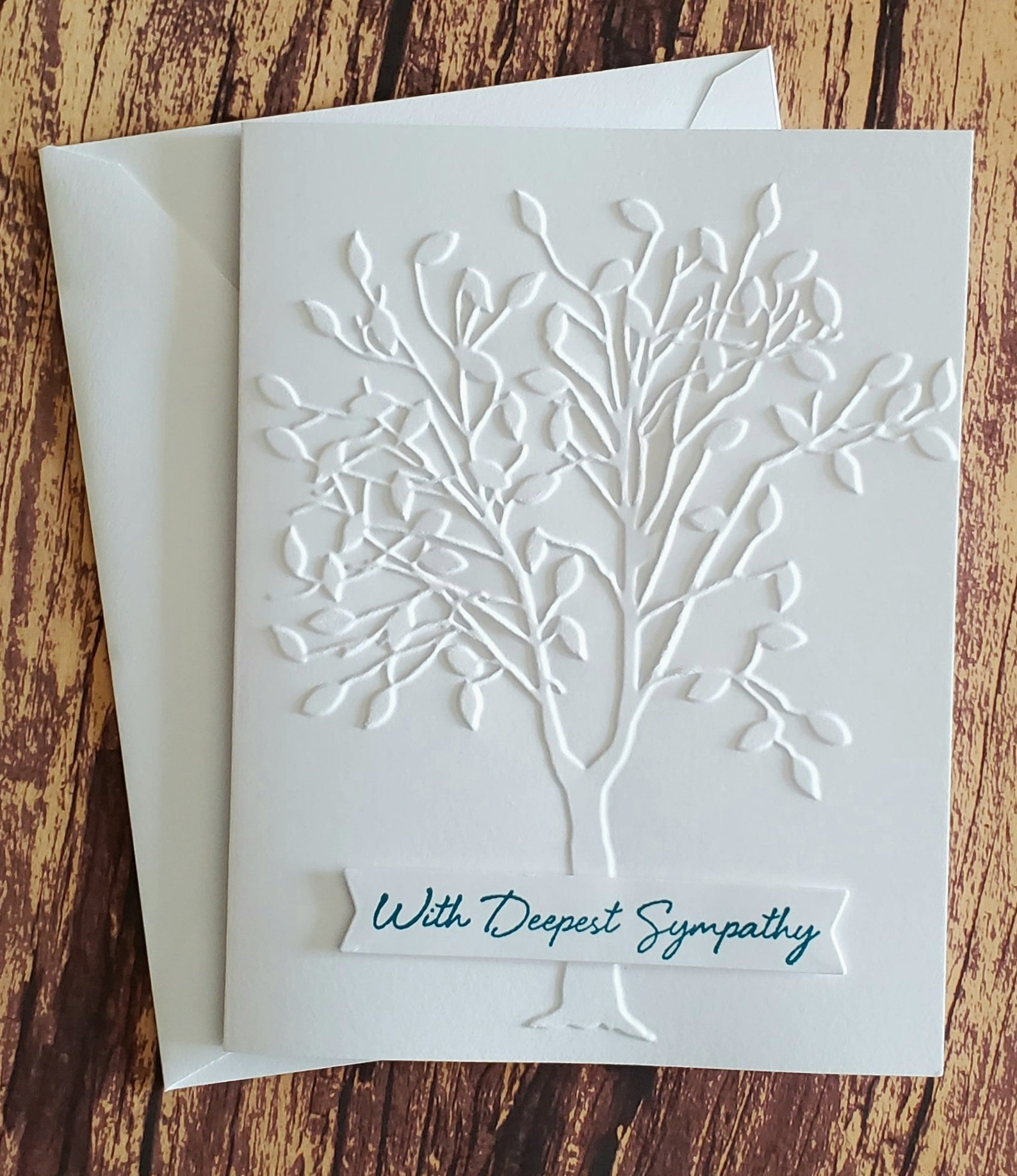 Assorted Sympathy Cards, Set of 5, Tree Embossed Greeting Cards, Nature ...