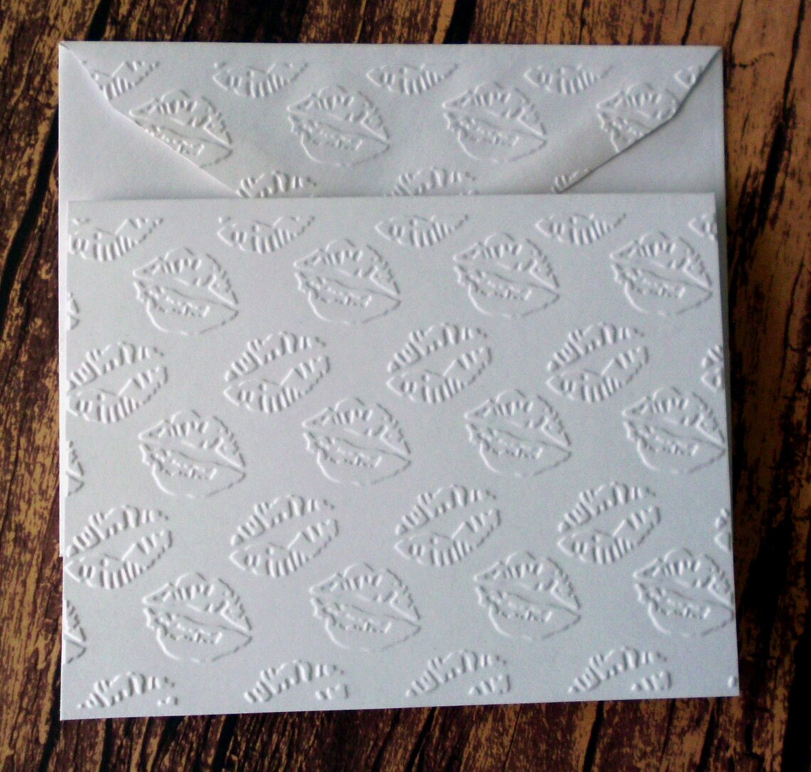 Embossed Lip Cards Set of 5 Valentine's Day Card Set - Etsy