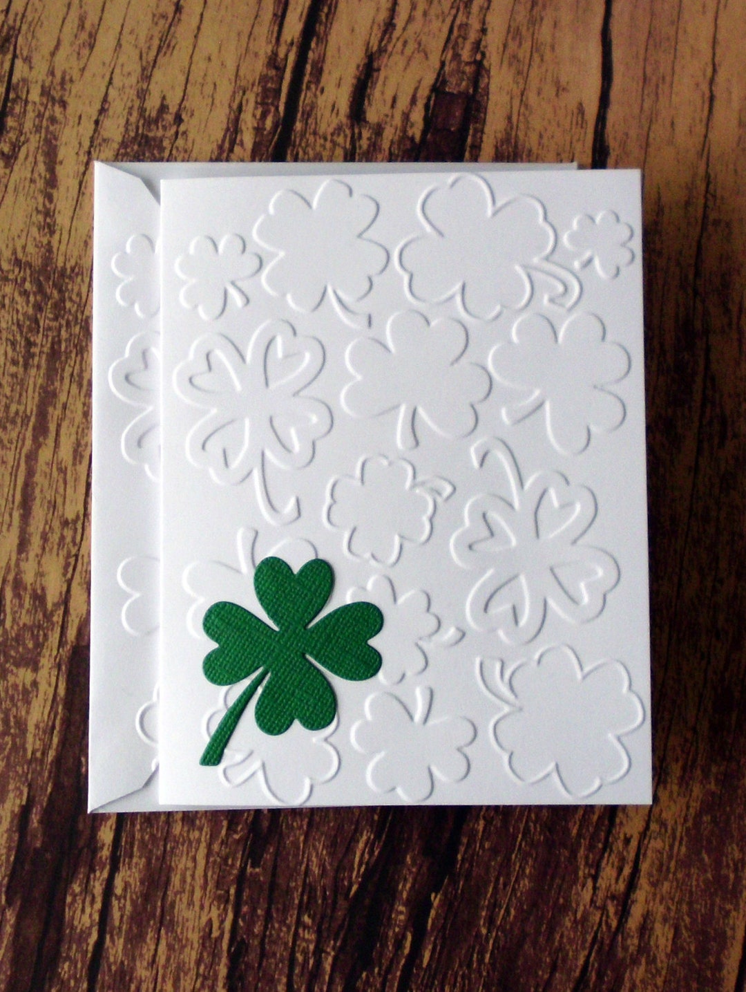 St. Patrick's Day Cards, Set of 5, Embossed Clover Cards, Blank ...