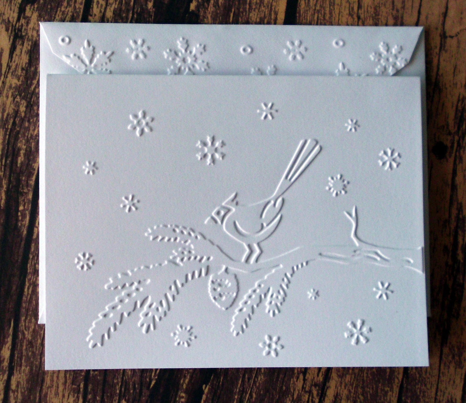 Winter Bird Card Set of 5 Winter Note Card Set White | Etsy