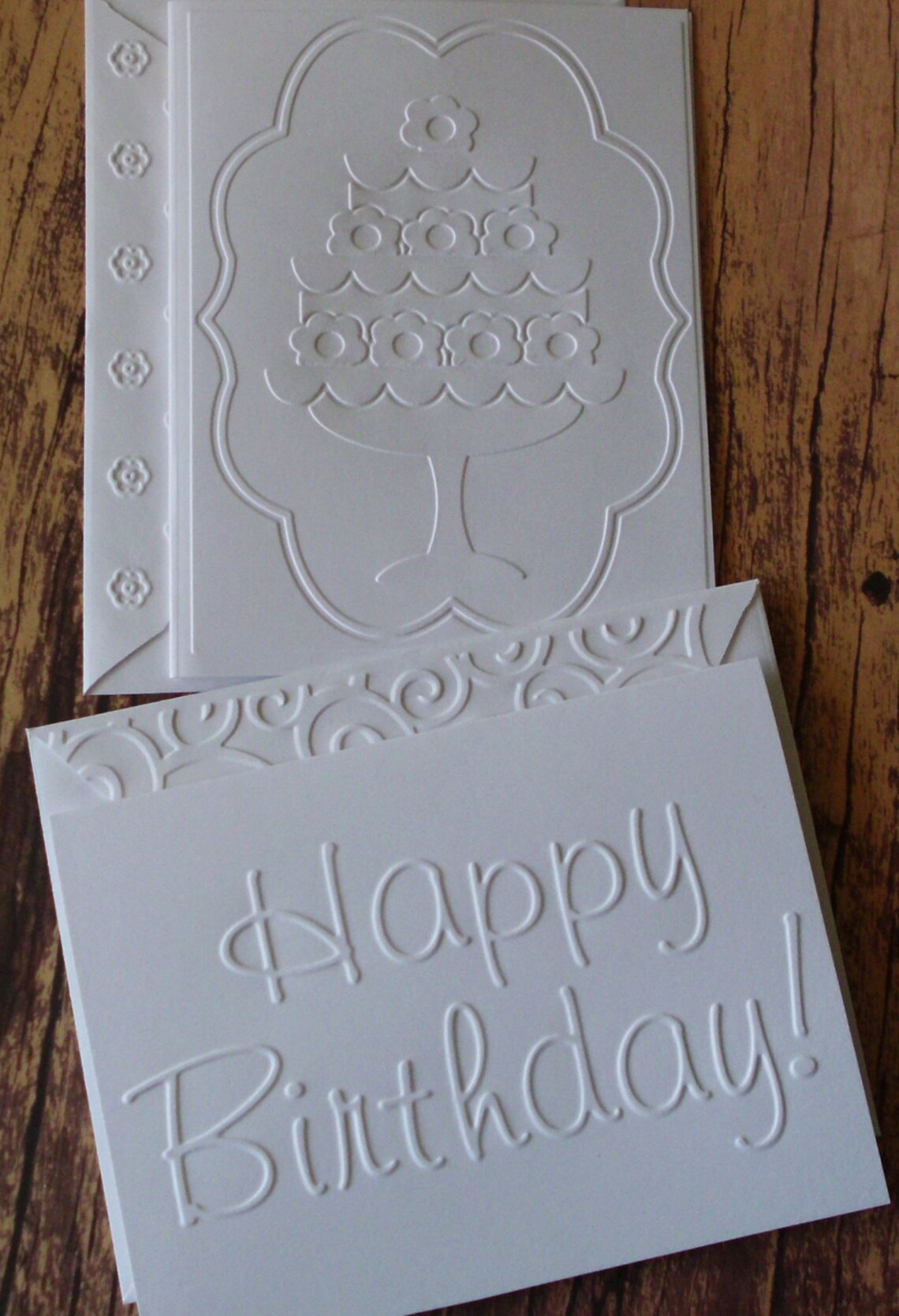 8 Assorted Embossed Birthday Cards White Embossed Birthday | Etsy