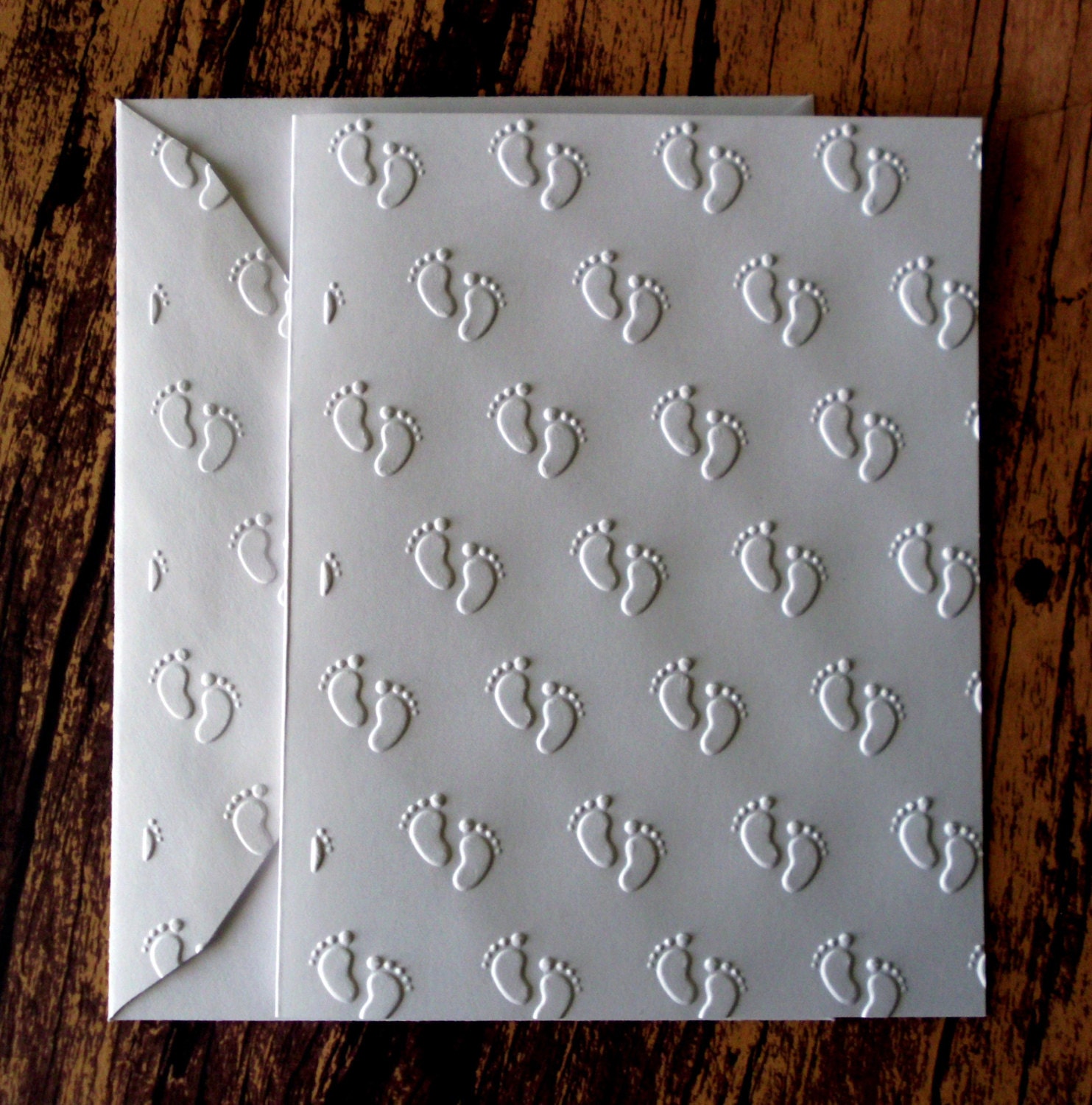 Embossed Baby Feet Cards Set of 5 Baby Footprint Cards Baby | Etsy