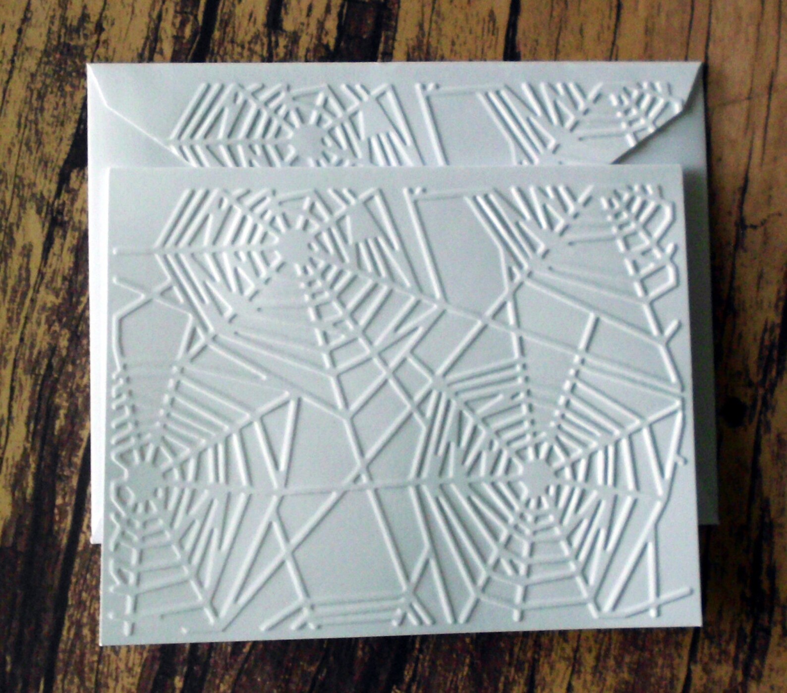 Spider Web Cards, Set of 5, Embossed Halloween Cards, Blank Halloween ...