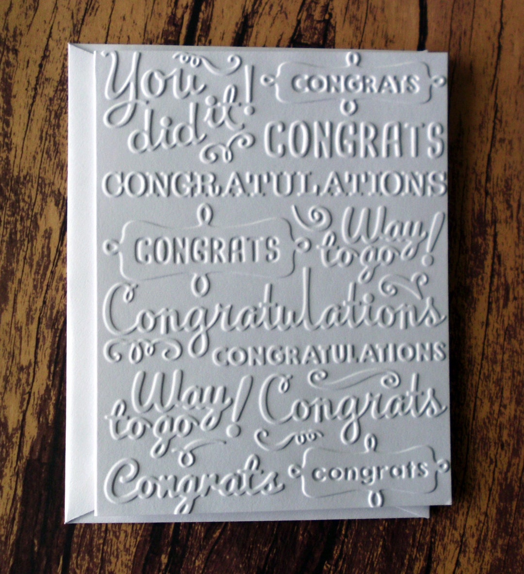 Congratulations Cards, Set of 5, Embossed You Did It, Way to Go Cards ...
