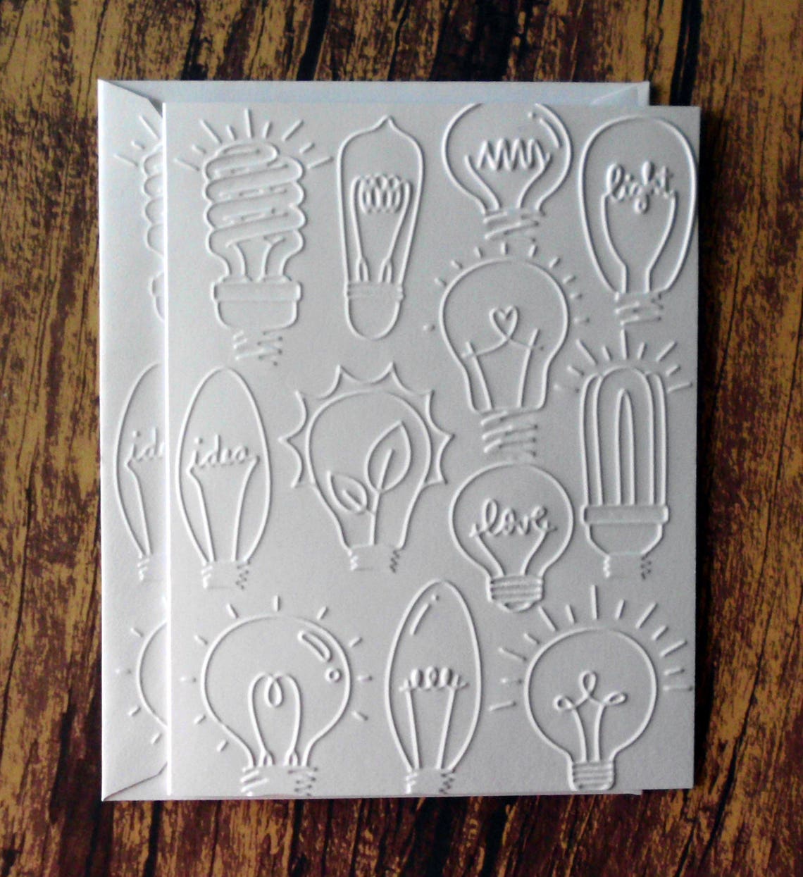 Embossed Light Bulb Cards, Set of 5, Gift for Electricians, Teachers ...