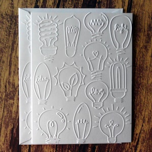 Embossed Light Bulb Cards, Set of 5, Gift for Electricians, Teachers ...
