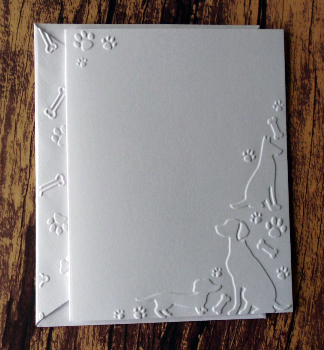 Dog Cards, Set of 5, Embossed Dog Note Cards, Gift for Dog Lovers, Pet ...