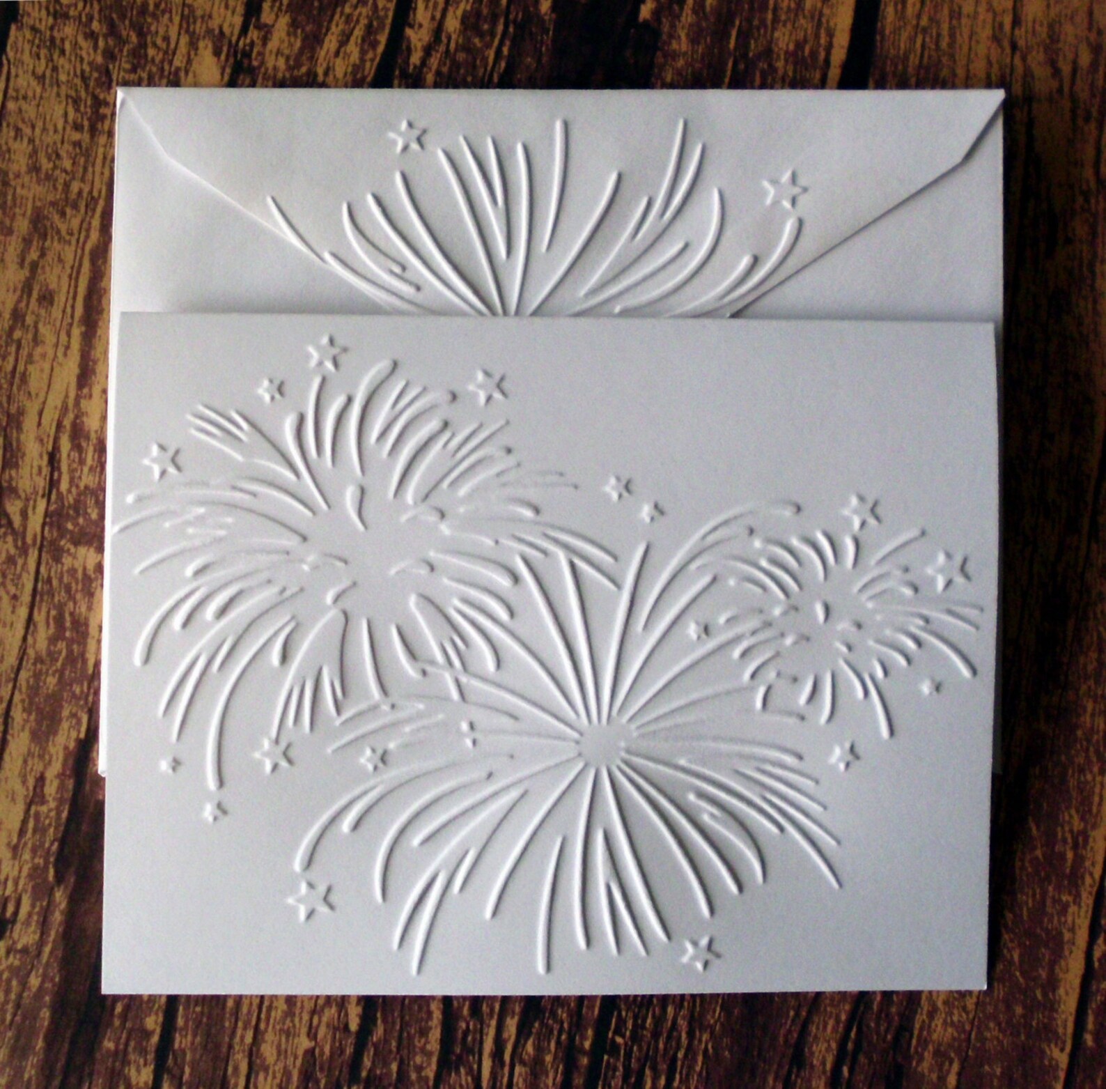 Embossed Fireworks Cards Set of 5 4th of July Cards Blank | Etsy