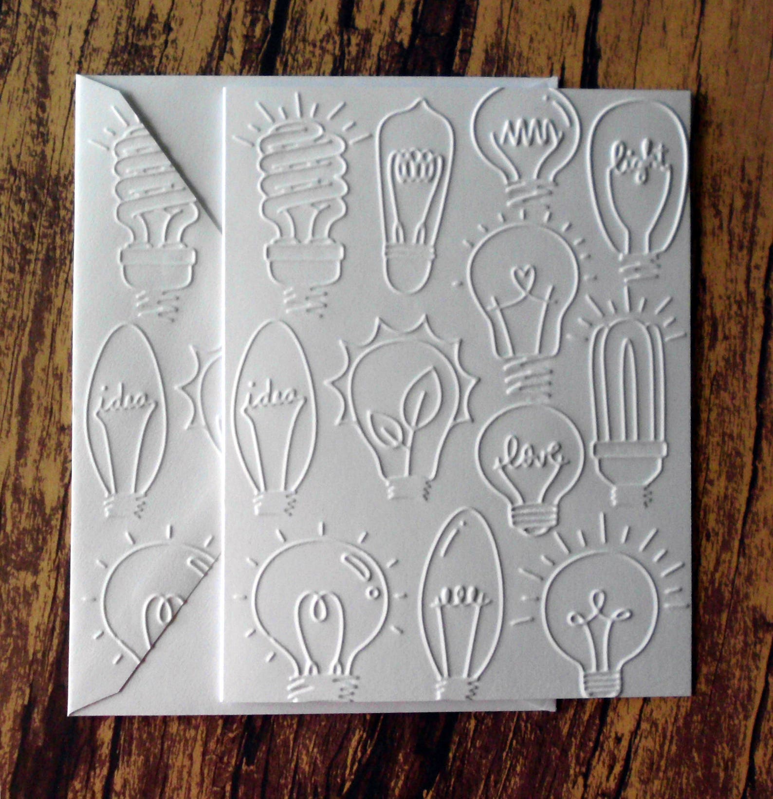 Embossed Light Bulb Cards, Set of 5, Gift for Electricians, Teachers ...