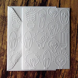Embossed Light Bulb Cards, Set of 5, Gift for Electricians, Teachers ...