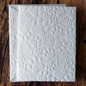 Embossed Paws Card Set of 5, Embossed Paw Print Note Cards, Gift for ...