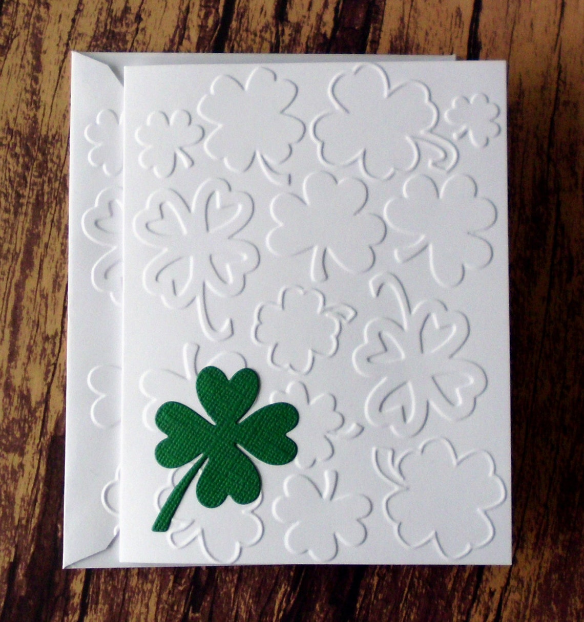 St. Patrick's Day Cards Set of 5 Embossed Clover Cards - Etsy