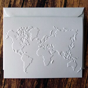 World Map Cards, Set of 5, Blank Traveler Note Cards, Map Greeting ...