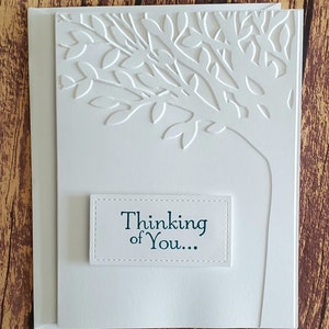 Thinking of You Cards, Set of 5, Just Because Note Cards, Tree Embossed ...