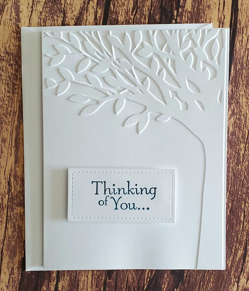 Thinking of You Cards, Set of 5, Just Because Note Cards, Tree Embossed ...