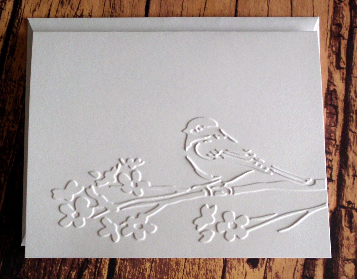 Bird Cards Set of 5 Embossed Bird Note Cards Gift for Bird - Etsy