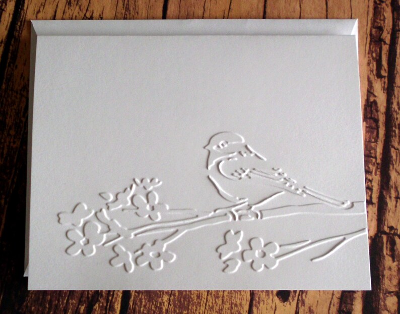 Bird Cards Set of 5 Embossed Bird Note Cards Gift for Bird - Etsy