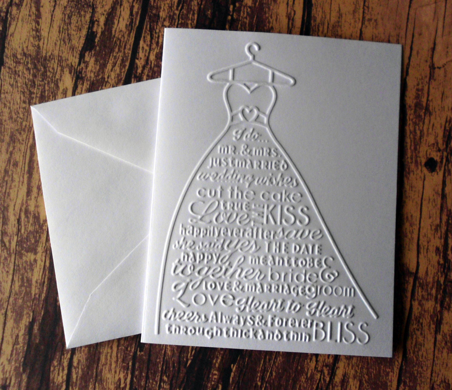 Wedding Dress Cards, Set of 5, Bridal Shower Invitations, Bridal Shower ...