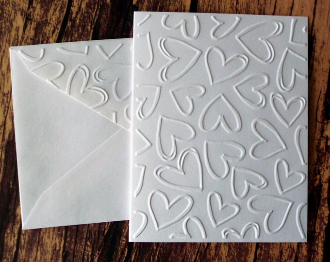 Embossed Heart Cards, White Embossed Valentine's Day, White Embossed ...