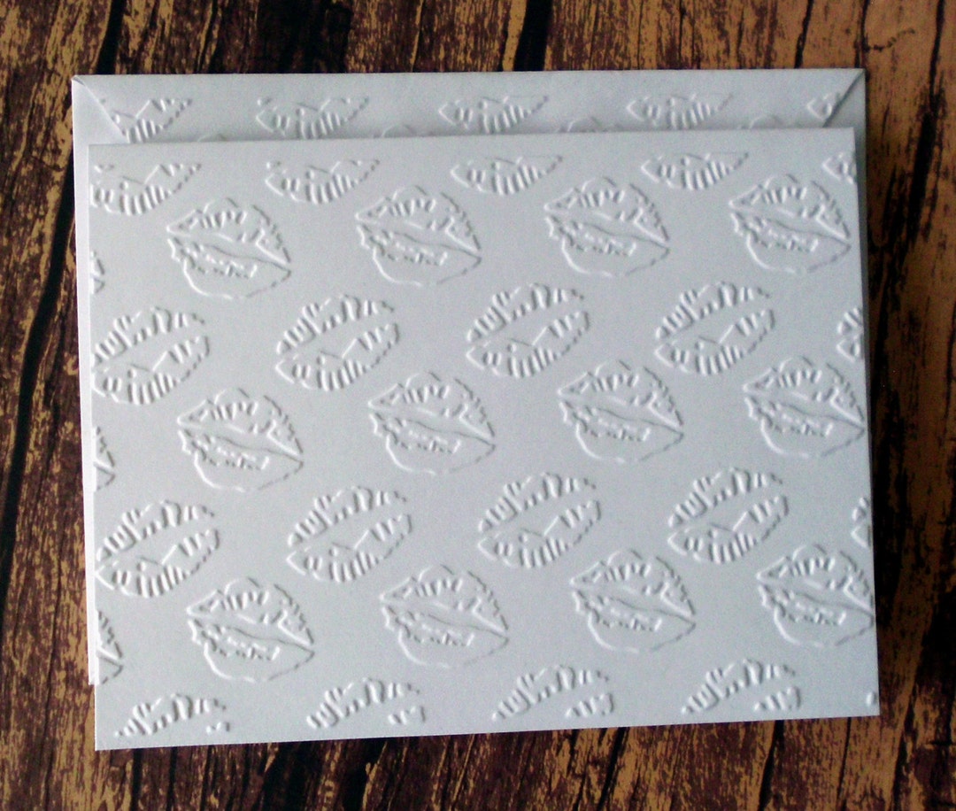 Embossed Lip Cards, Set of 5, Valentine's Day Card Set, Embossed ...