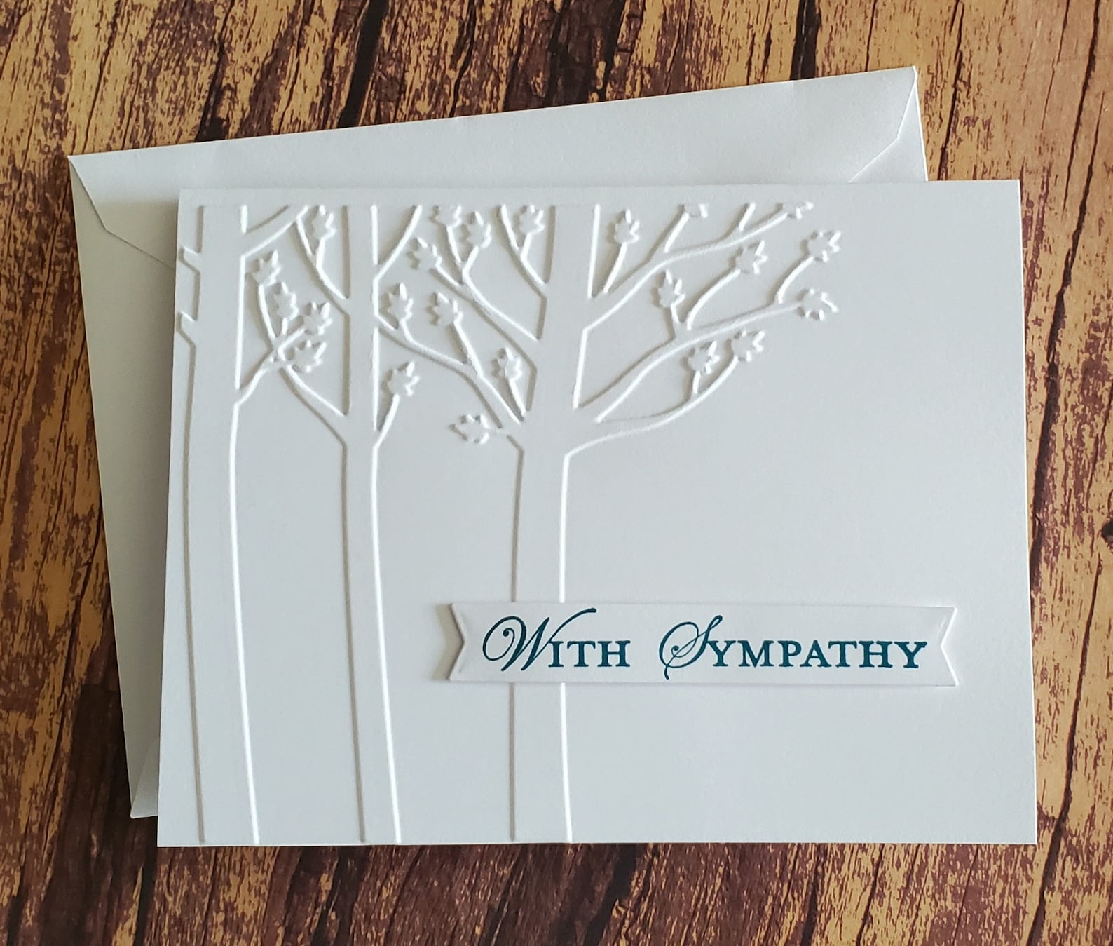 Assorted Sympathy Cards, Set of 5, Tree Embossed Greeting Cards, Nature ...