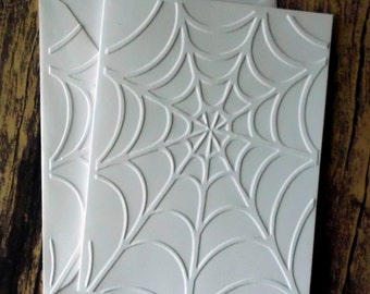 Spider Web Cards, Set of 6, Embossed Cards, Blank Halloween Cards, Note ...