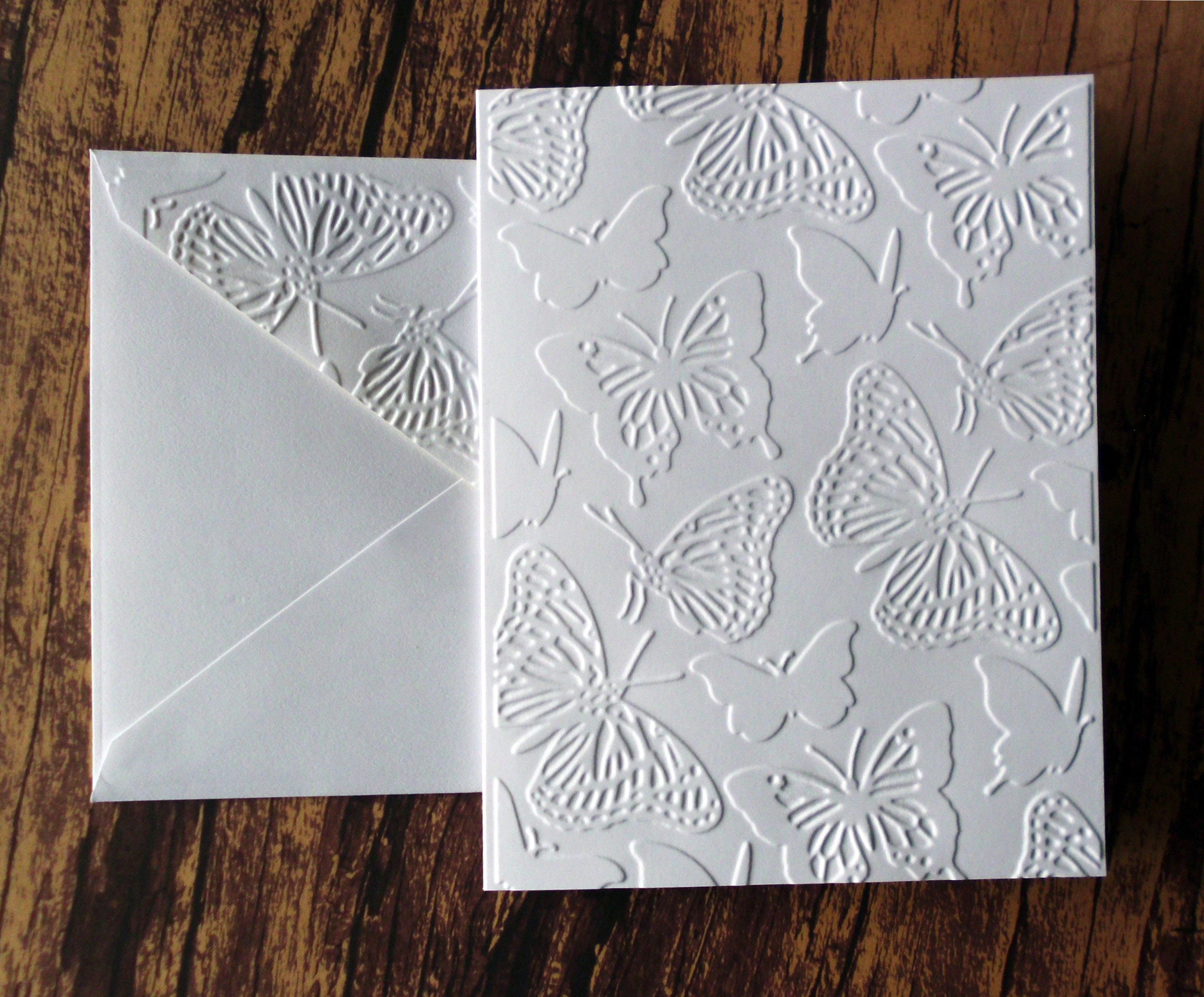 Embossed Butterfly Cards Set of 5 Assorted Butterflies | Etsy