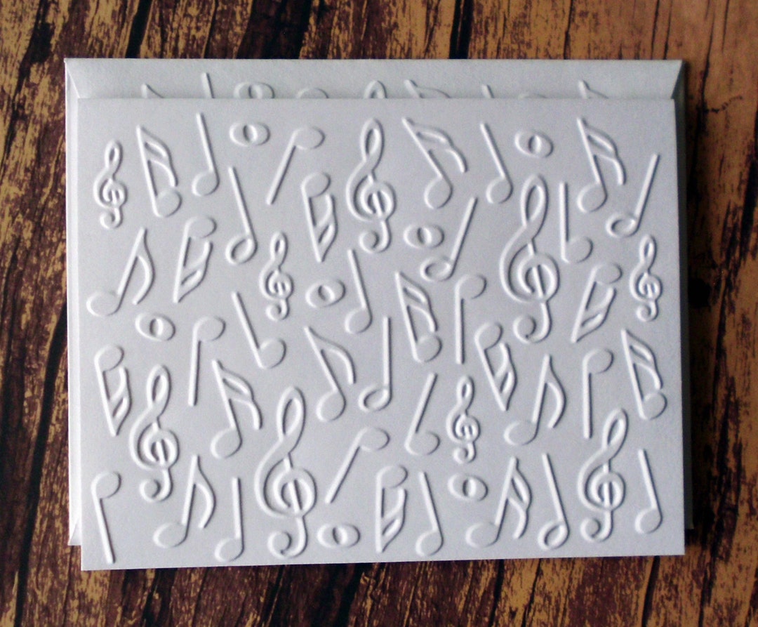 Music Note Cards, Set of 5, Music Greeting Cards, Blank Note Cards ...