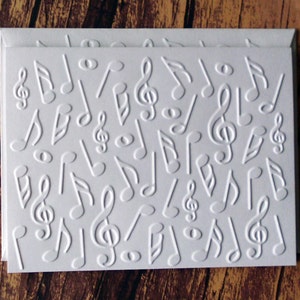 Music Note Cards, Set of 5, Music Greeting Cards, Blank Note Cards ...