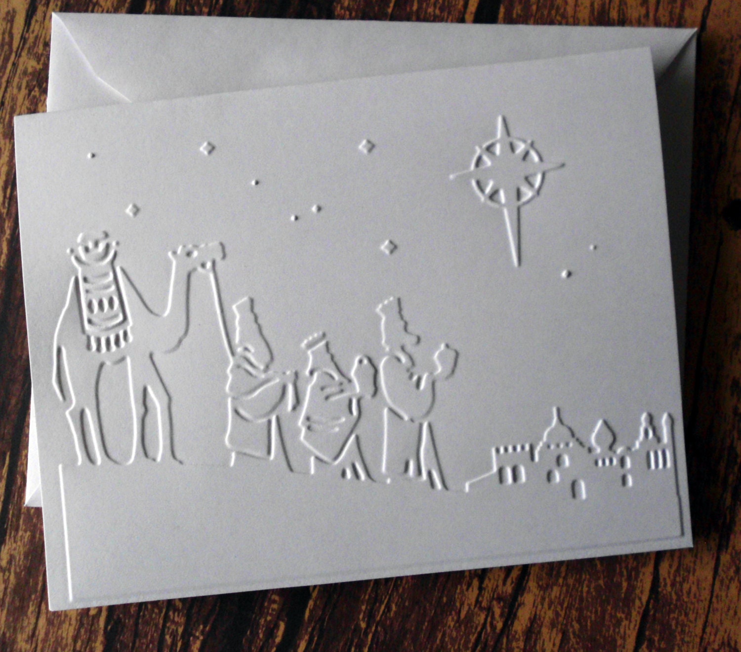 Three Kings Christmas Cards Set of 5 Embossed Cards | Etsy